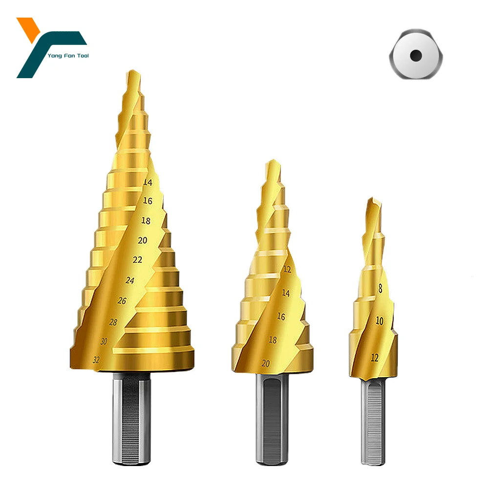 3Pcs-Step-Drill-Bit-Set-Spiral-Groove-Titanium-Milling-Cutter-Metal ...