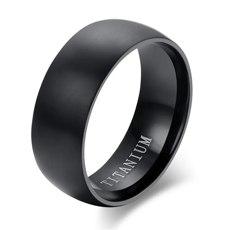 Classic Men Stainless Steel Rings Black Solid Simple Vintage Rings For ...
