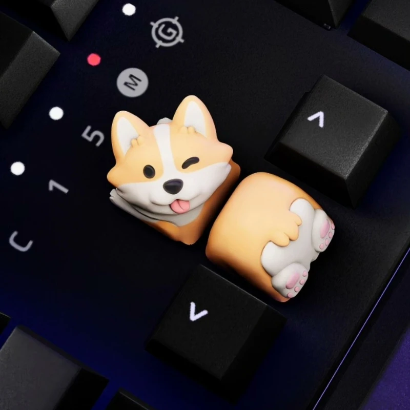 Handmade-3D-Resina-Keycaps-DIY-Anime-Keycaps-Cute-Corgi-Key-Caps ...