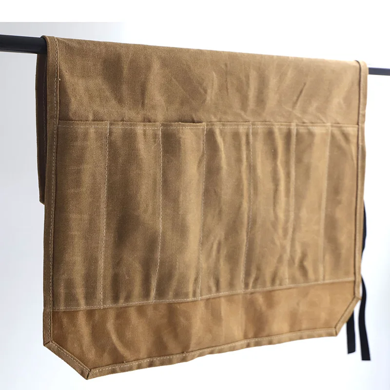 Knife Roll Bag Knives Holder Waxed Canvas Cutlery Protector Home ...