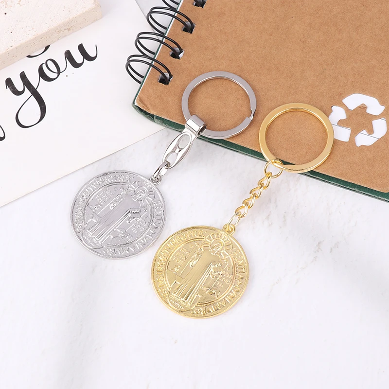 Saint-Benedict-Medallion-Keychain-Catholic-San-Benito-Pendant-Key-Chain ...
