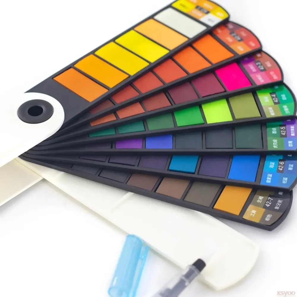 Solid watercolor paint set, folding watercolor palette, – Barking Kat Design