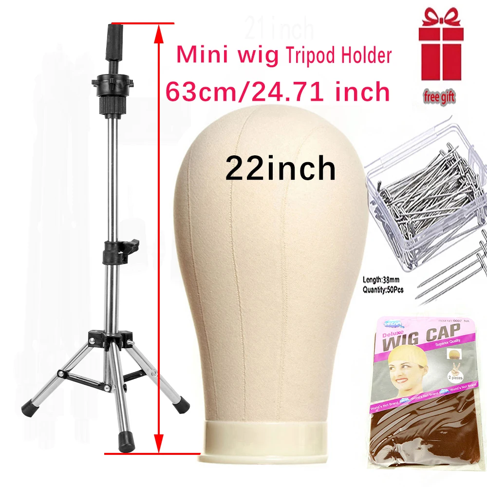 Canvas-Block-With-Wig-Tripod-Stand-Holder-For-Making-Wigs-Training ...