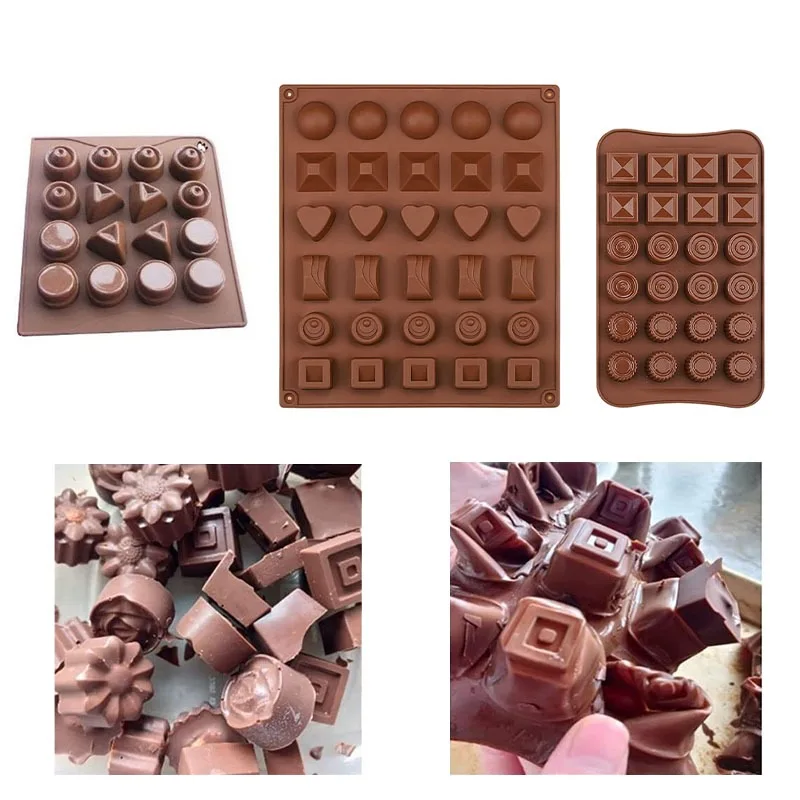 Silicone Chocolate Mold Set Non Stick Geometric Shape Candy Molds for ...