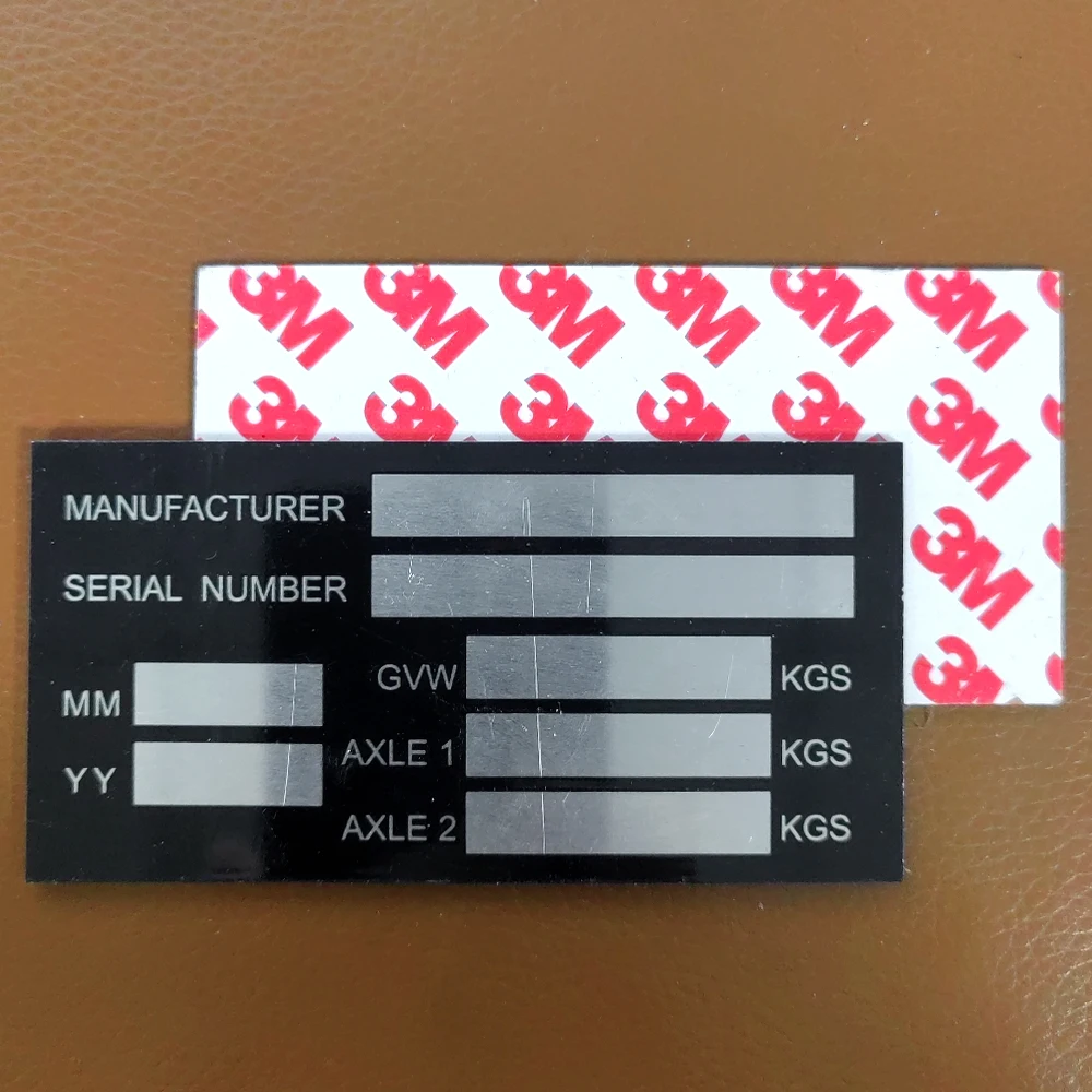 100 X 50mm Aluminum Serial Number Vehicle ID Tag With Sticker Trailer ...
