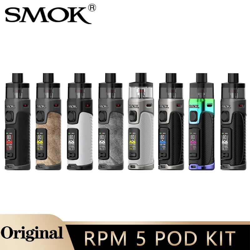 Original SMOK RPM 5 Pod Kit 80W Vape 2000mAh Battery 3.7ml & 6.5ml RPM ...