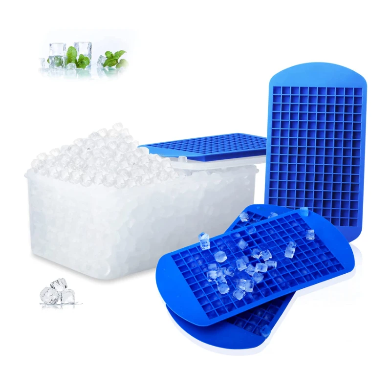 Food Grade 160 Cavity Silicone Bar Ice Cube Tray | Mini Square Ice Cube ...