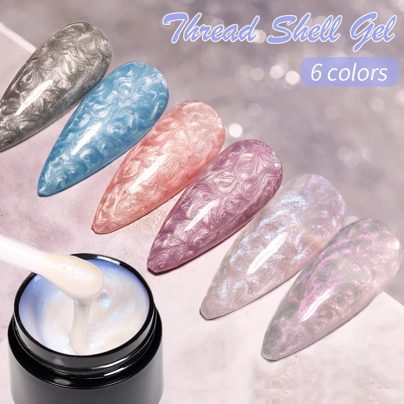 LILYCUTE-7ML-Thread-Shell-Nail-Gel-Polish-Aurora-Pearl-Shell-vernis ...