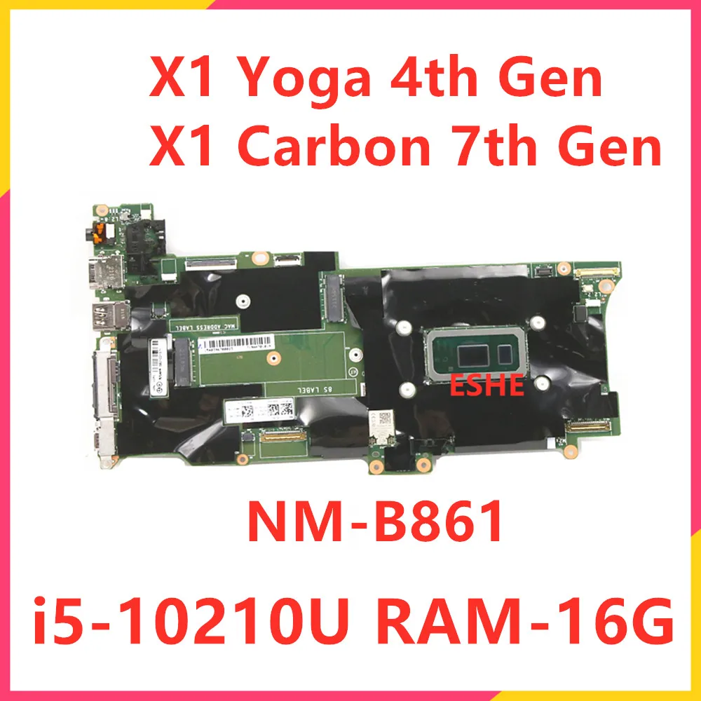 NM B861 For Lenovo ThinkPad X1 Yoga 4th Gen X1 Carbon 7th Gen Laptop Motherboard With i5 10210U ...