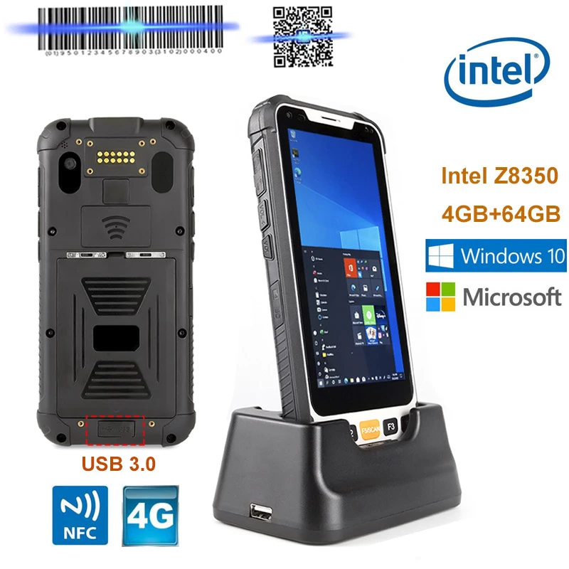 Waterproof 6 Inch Handheld Pda Windows 10 Home Version 1d 2d Barcode ...