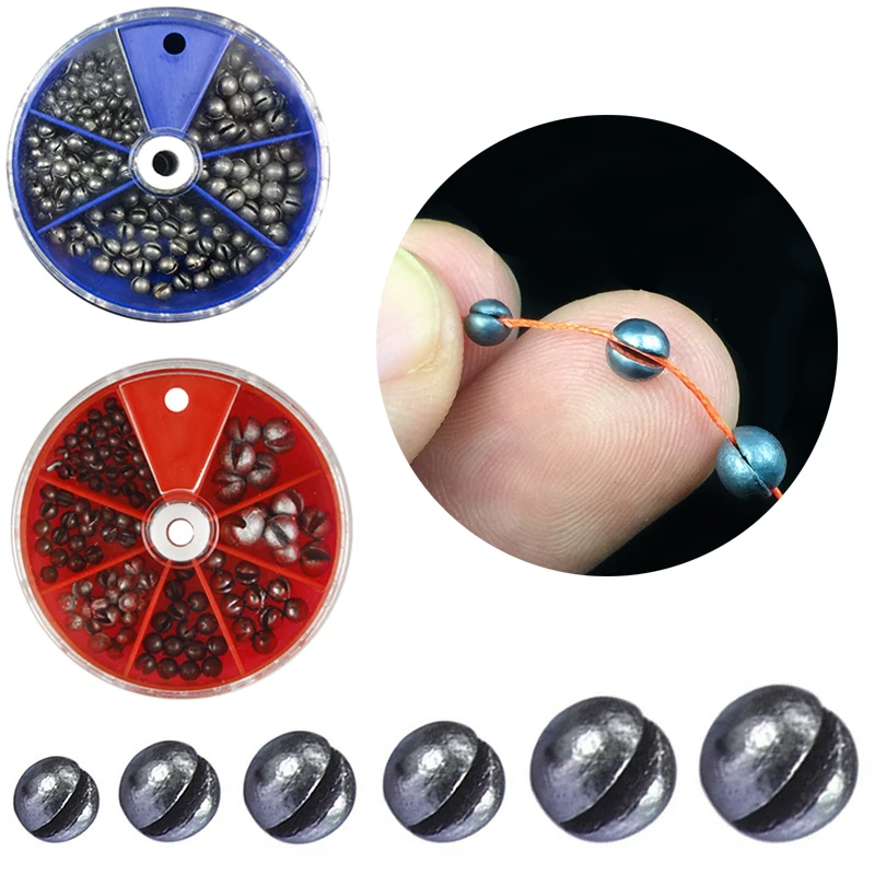 50-106-205Pcs-Set-Open-Bite-Lead-Sinker-Set-Bare-Fishing-Tools-Clip ...