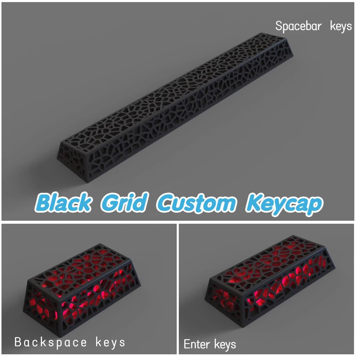 Resin-Keycap-Mesh-Transparent-Cherry-Profile-Black-Grid-Custom-Keycap ...