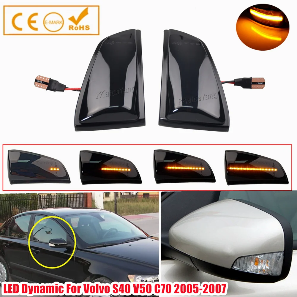 2pcs-For-Volvo-S40-V50-C70-LED-Side-Wing-Rearview-Mirror-Indicator ...