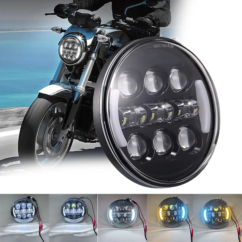 Motorcycle-Headlights-led-5-75-Inch-Black-Halo-Angel-Eyes-For-For ...