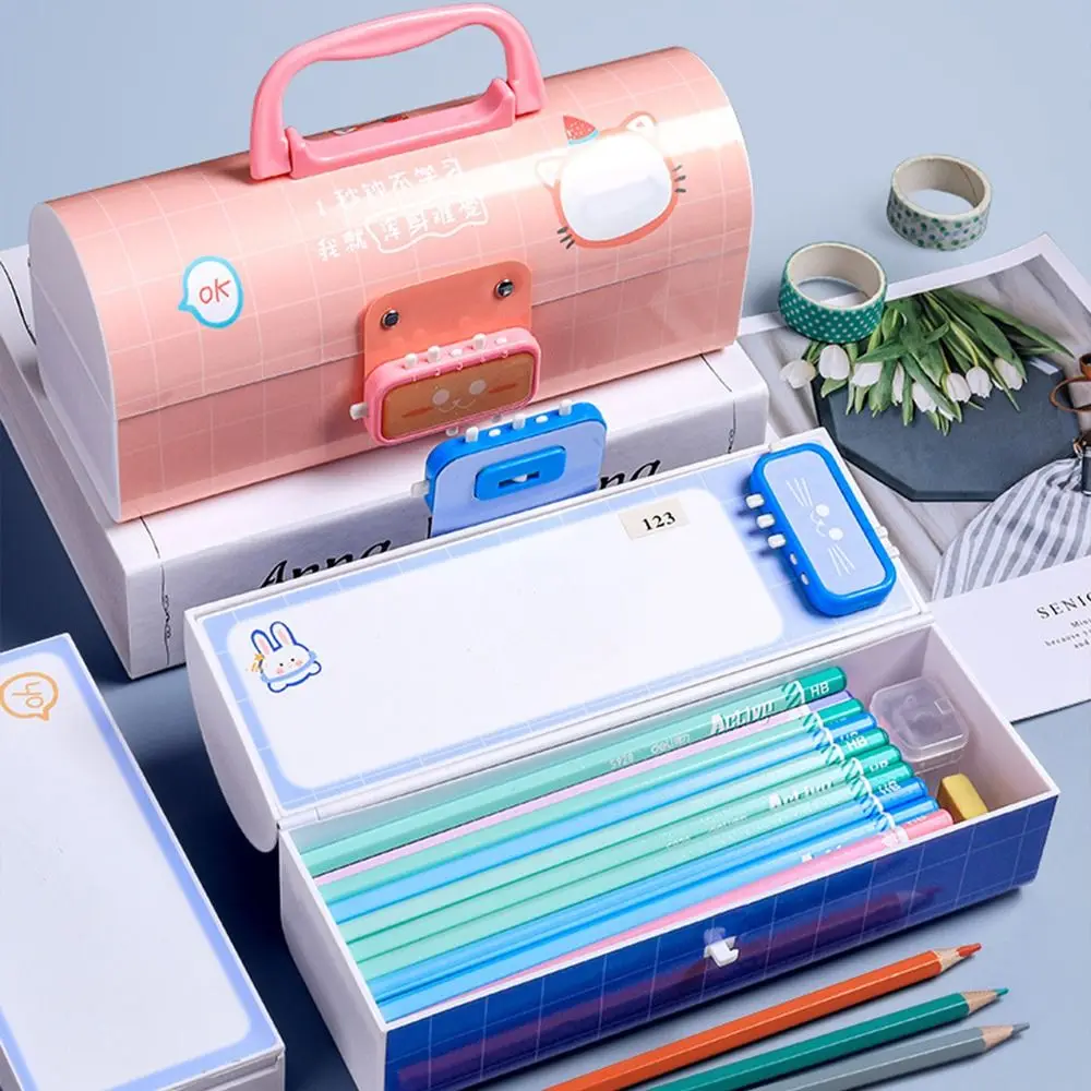 Capacity-Children-School-Supplies-Kids-Pen-Case-With-Password-Lock ...