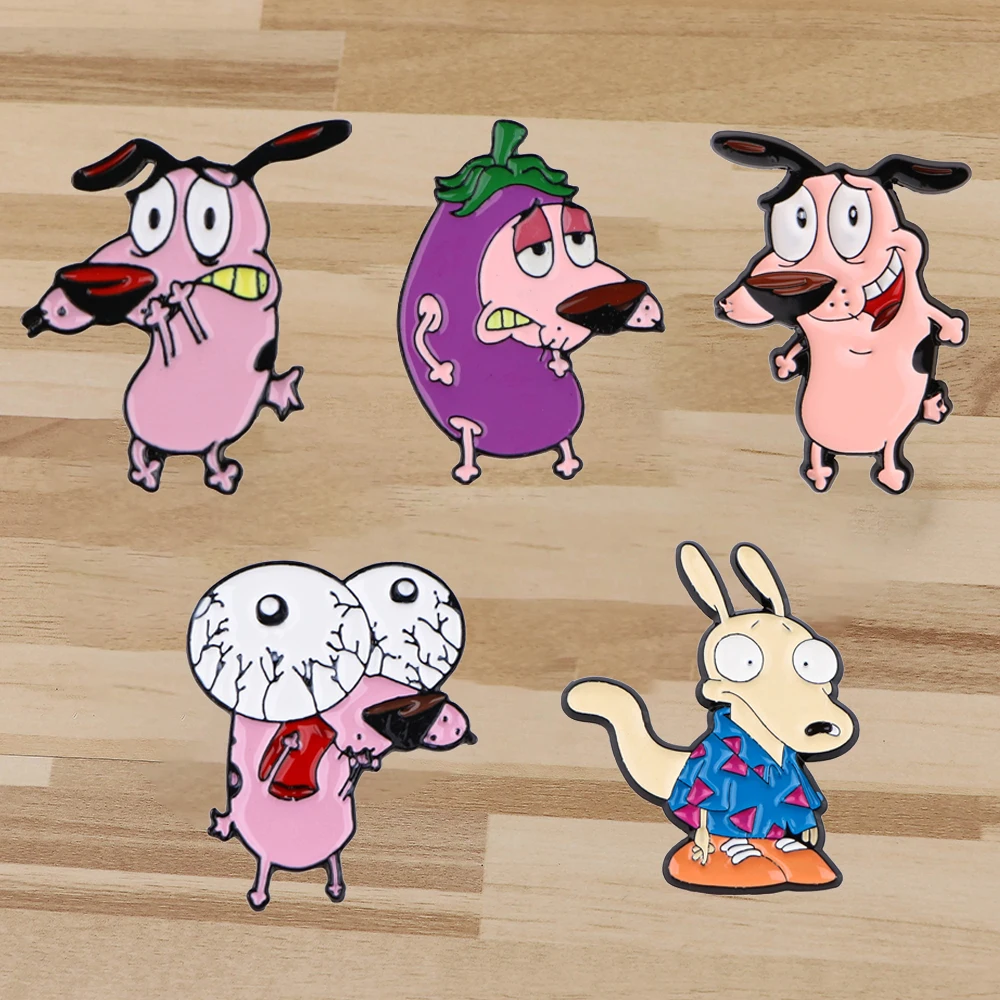 Scared-Dog-Enamel-Pins-Brooch-for-Women-Cartoon-Metal-Pins-Badge-on ...