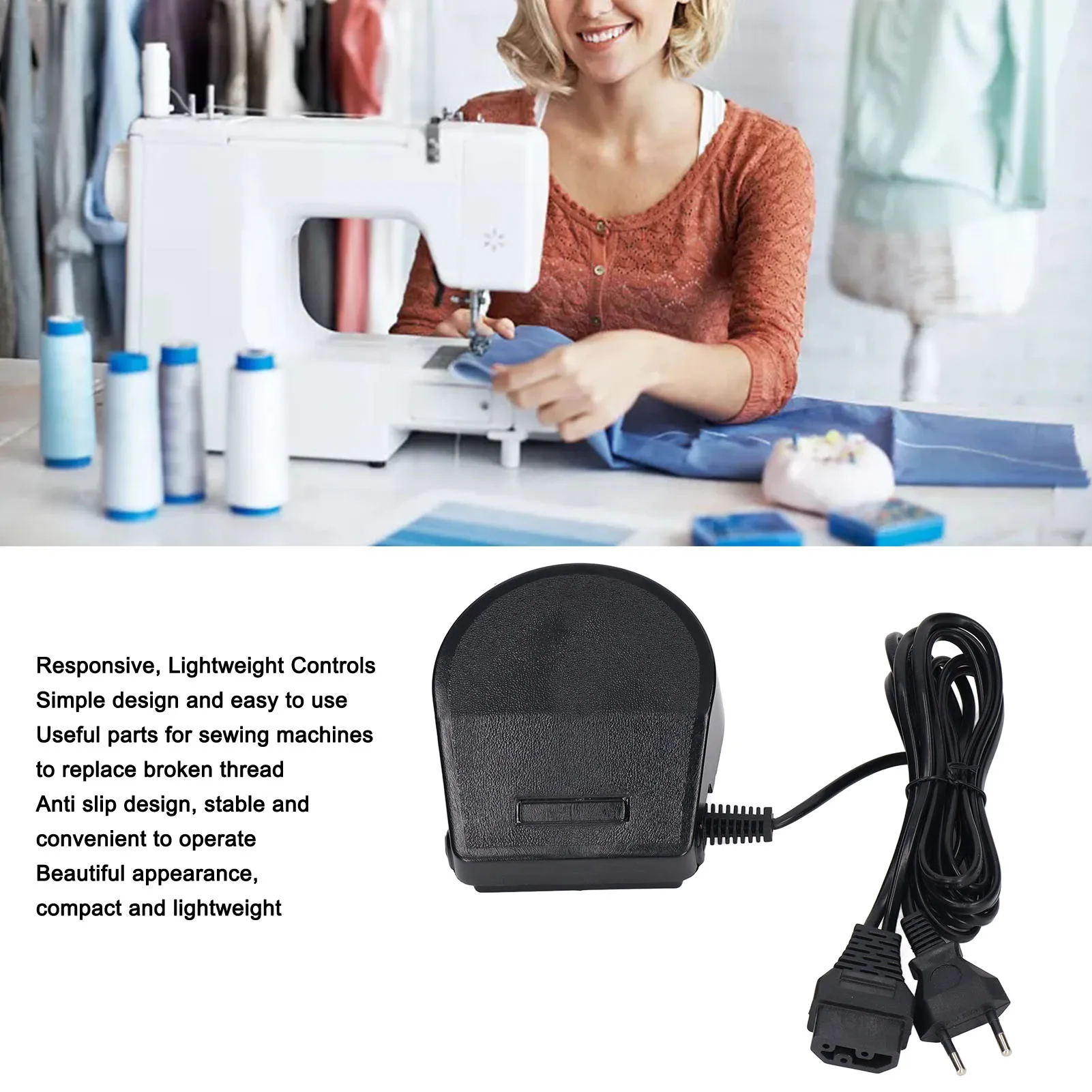 Sewing-Machine-Pedal-Horseshoe-Shaped-Replacement-EU-Plug-220V-Sewing ...