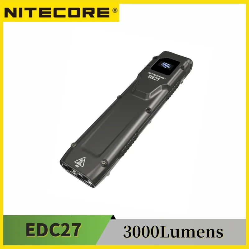 NITECORE EDC27 Rechargeable Tactical Flashlight 3000Lumens With OLED real-time Display Built-in ...