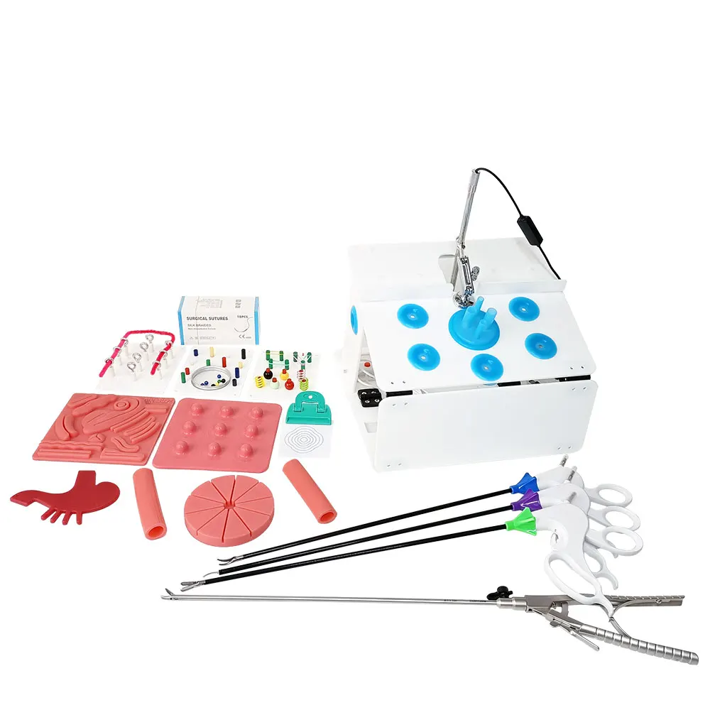 Laparoscopic Simulator Training Box Foldable Laparoscopy Trainer Complete Set Surgical Medical ...