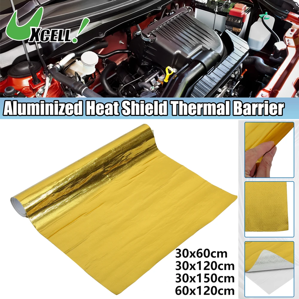 UXCELL Car Heat Shroud Aluminized Heat Shield Mat Thermal Barrier Cover ...