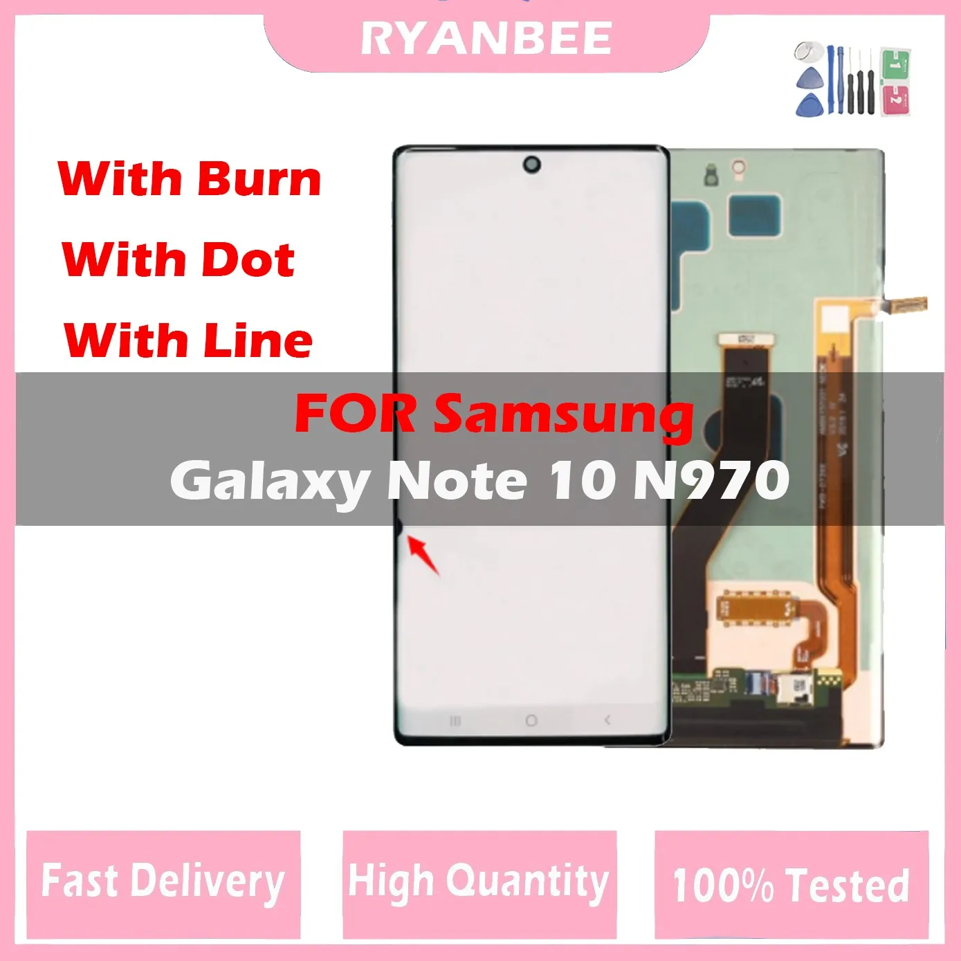 Original Super Amoled LCD With Dots Display For SAMSUNG Galaxy Note 10 ...