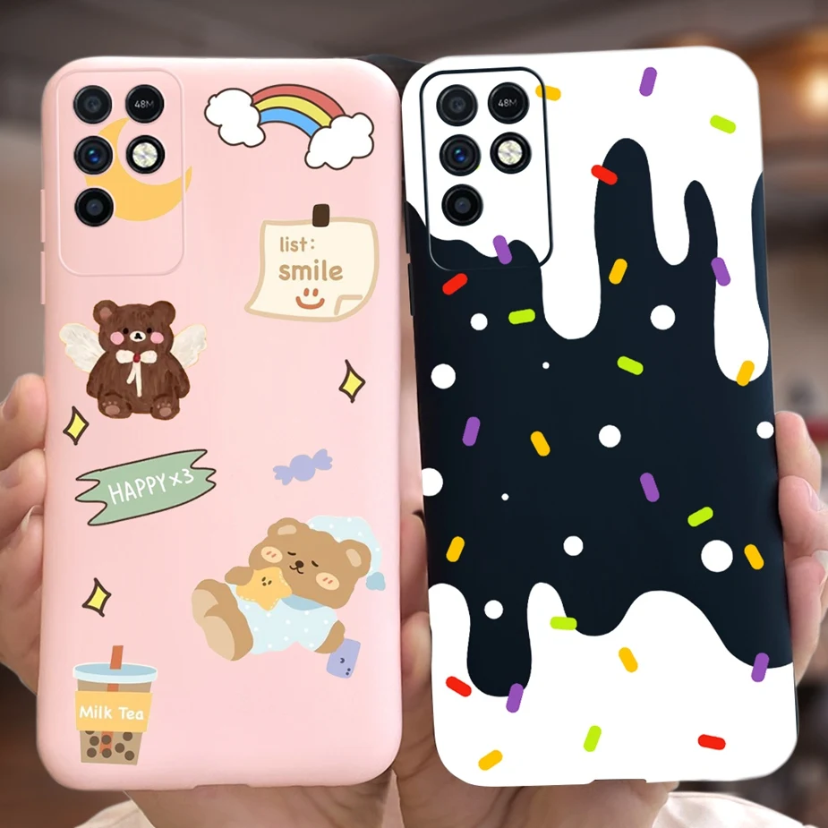 For-Infinix-Note-10-Case-X693-Cute-Bear-Cartoon-Cover-Soft-Silicone-TPU ...