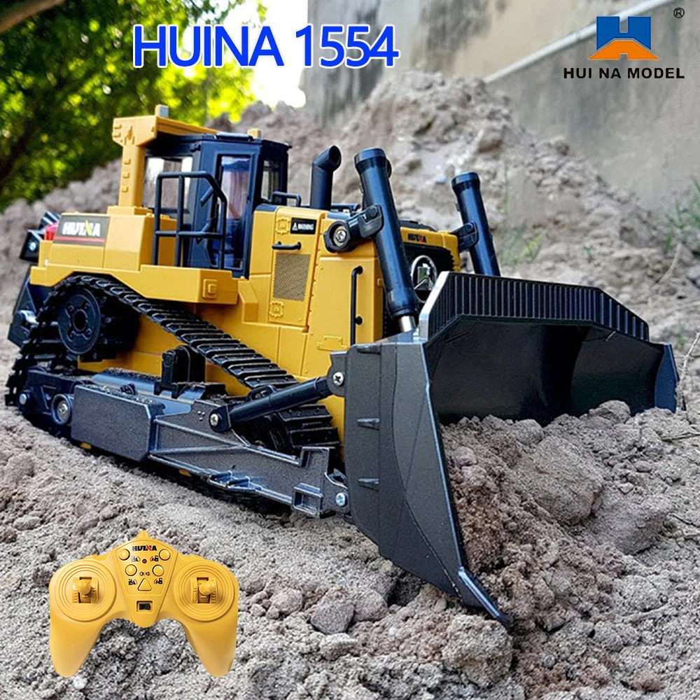 HUINA-1554-1-16-RC-Car-Toy-Truck-Remote-Controlled-Bulldozer-Alloy ...