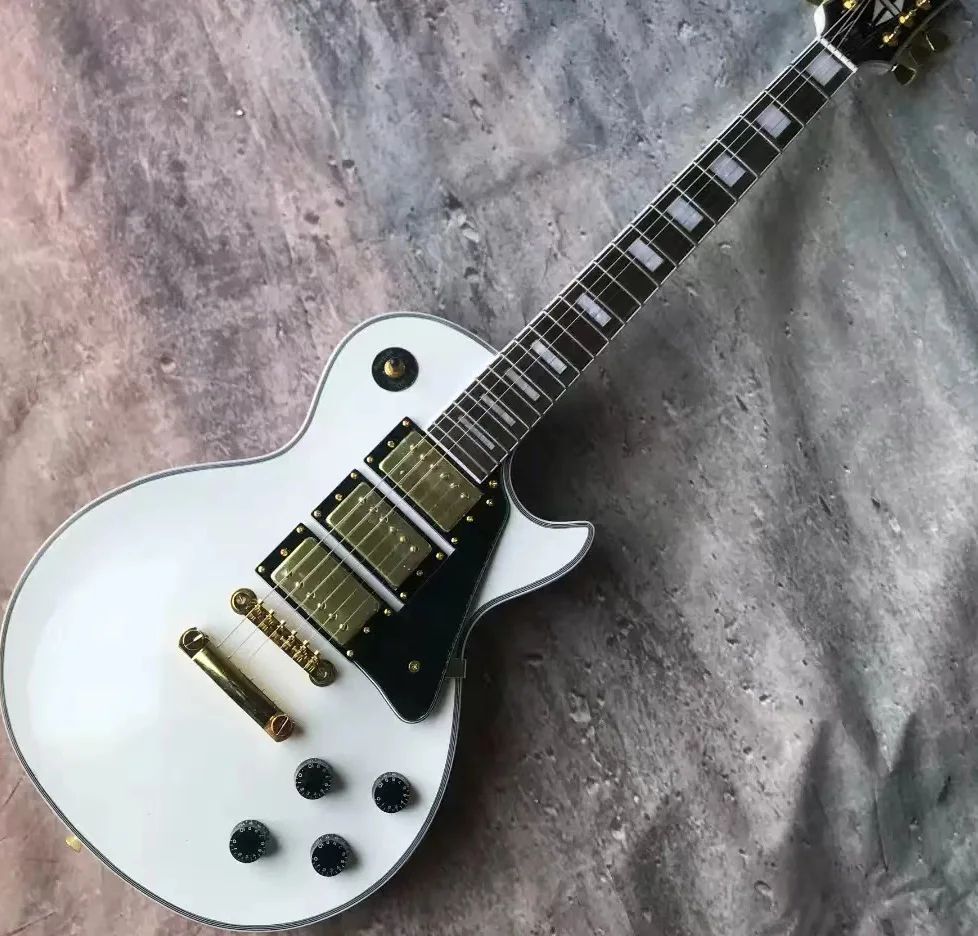 Guitarra eléctrica de 6 cuerdas, Blanca clásica con tres pastillas ...