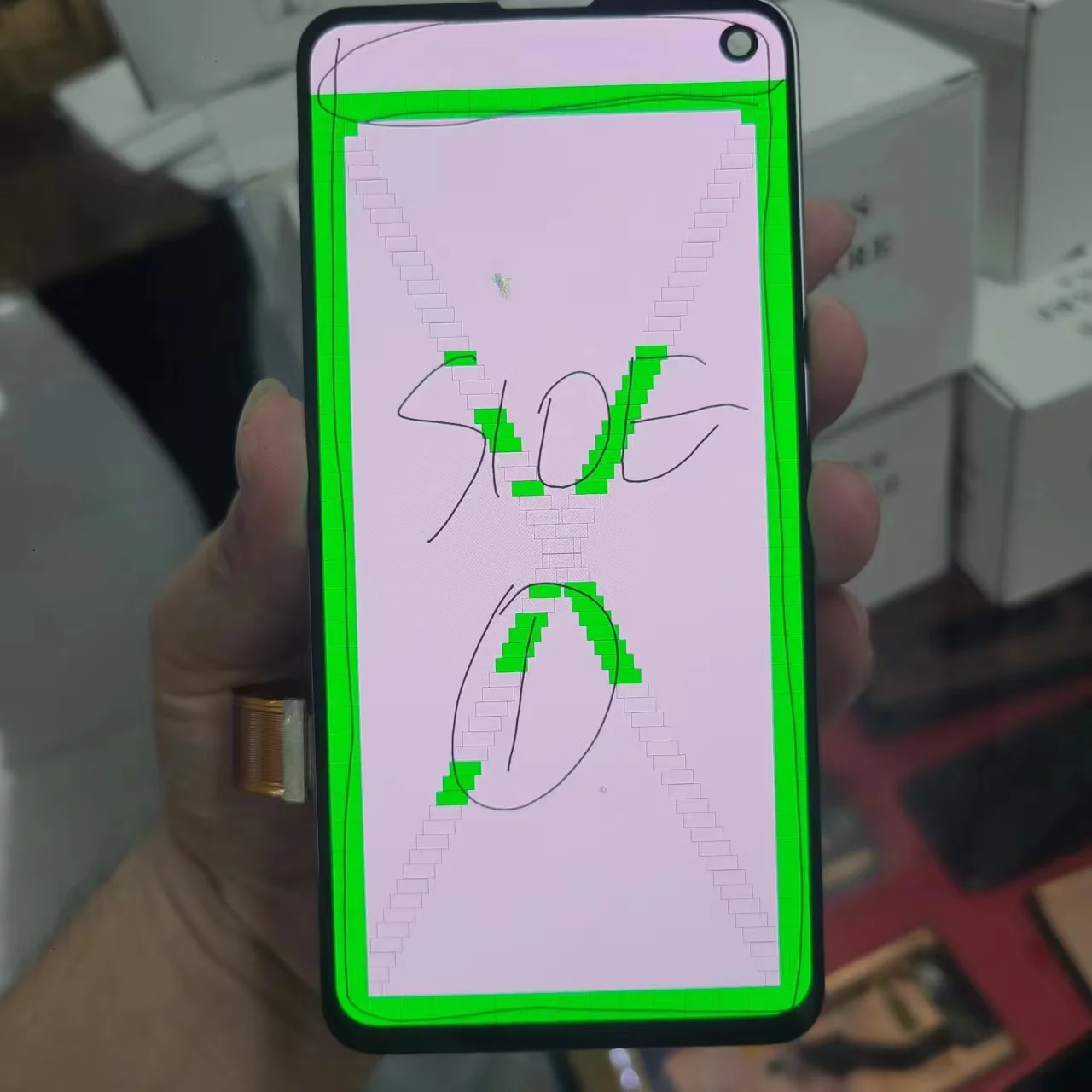 Original USED Defect Black Light Dot For Samsung Galaxy S10E G970F/DS ...