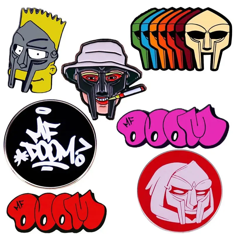 Broche-de-m-scara-de-hierro-arco-ris-MF-DOOM-insignia-de-esmalte-rapero ...