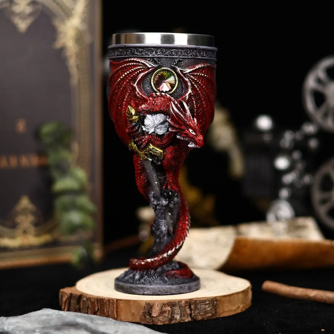 Sword-Dragon-copa-de-vino-Medieval-de-resina-de-acero-inoxidable-c-liz ...