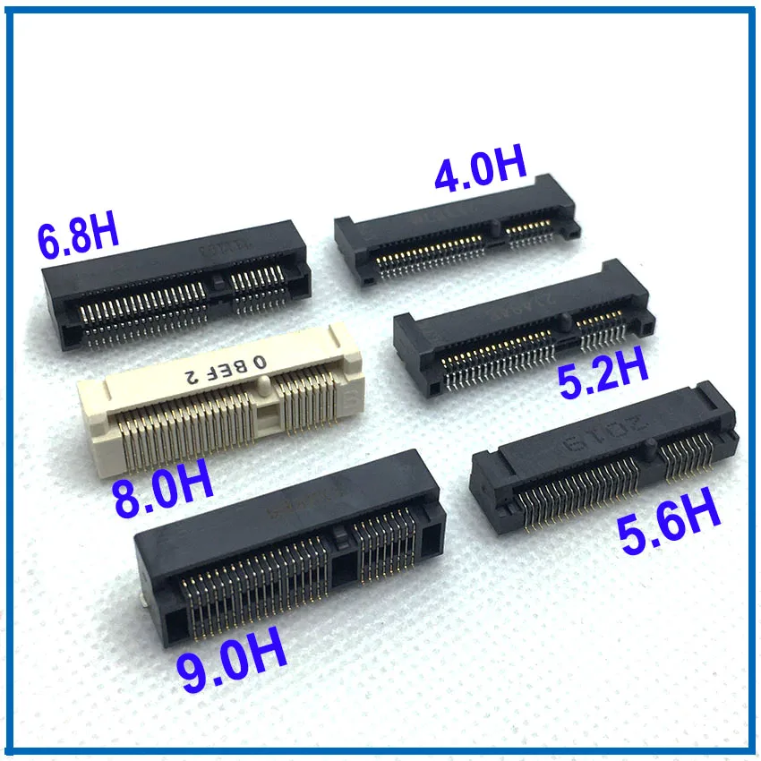 1-10PCS MINI PCIE Msata Connector PCI-E Socket Slot 52P Card Holder H4 ...