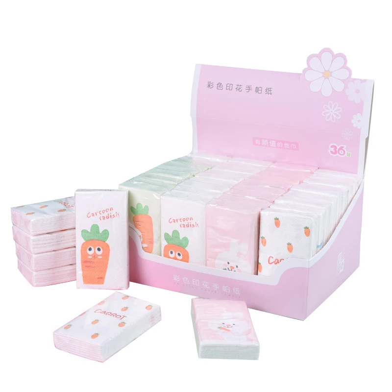 Cute Carrot Rabbit Pocket Tissues Individual Facial Tissue Packs Travel ...