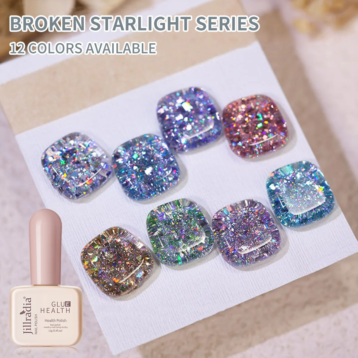 Metallic Sequins Gel nail polish 12ml Gold Silver Platinum Glitter Gel ...