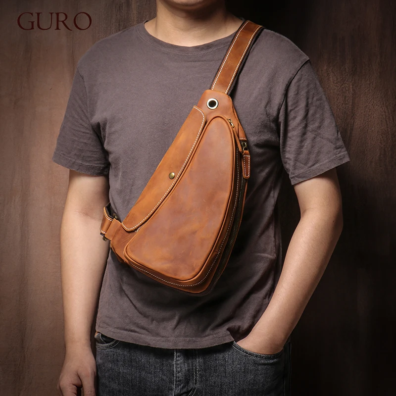 GURO-High-Quality-Genuine-Leather-Travel-Chest-Bag-Male-Luxury-satchel ...