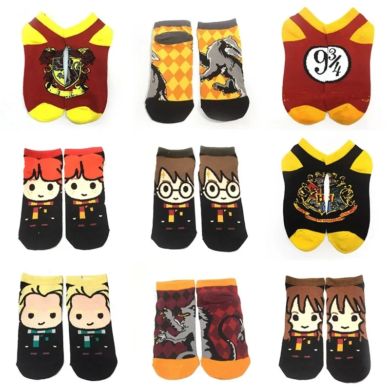 Harries-Hermione-Ron-Malfoy-Magic-Academy-Badge-Cotton-Socks-Potter ...