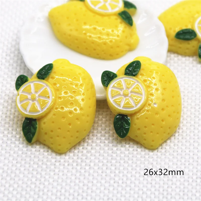 10pcs Resin Lemon Flat Back Cabochon Art Decoration Charm Craft DIY ...