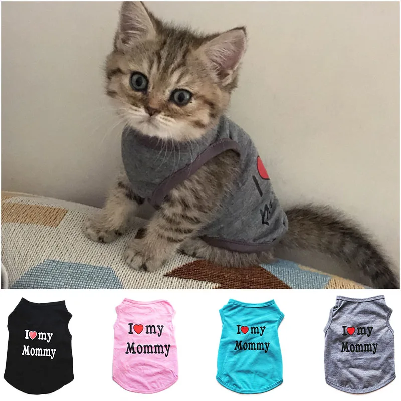 New Cute Cat Clothes Spring Pet Vest Clothing For Cat Fashion Summer ...