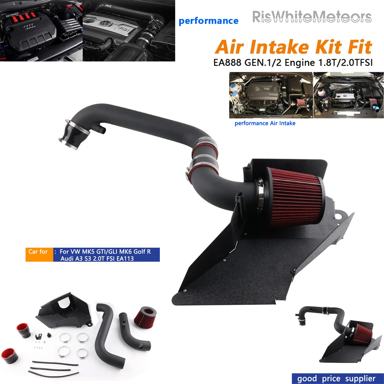 engine performance Cold Air Intake Kit Fit for VW MK5 Golf MK6 GTI ...