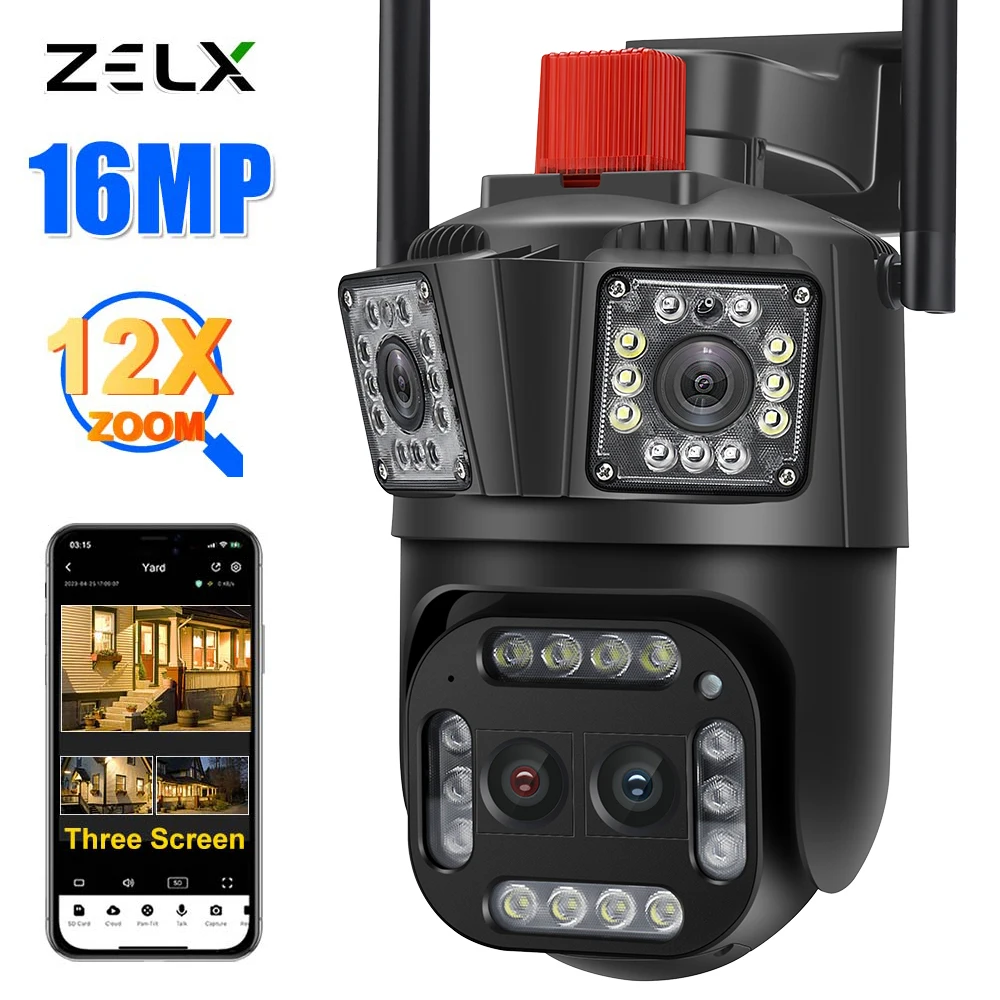 16MP-8K-WiFi-IP-Camera-Outdoor-12X-Zoom-Four-Lens-PTZ-Security-Cam-Auto ...