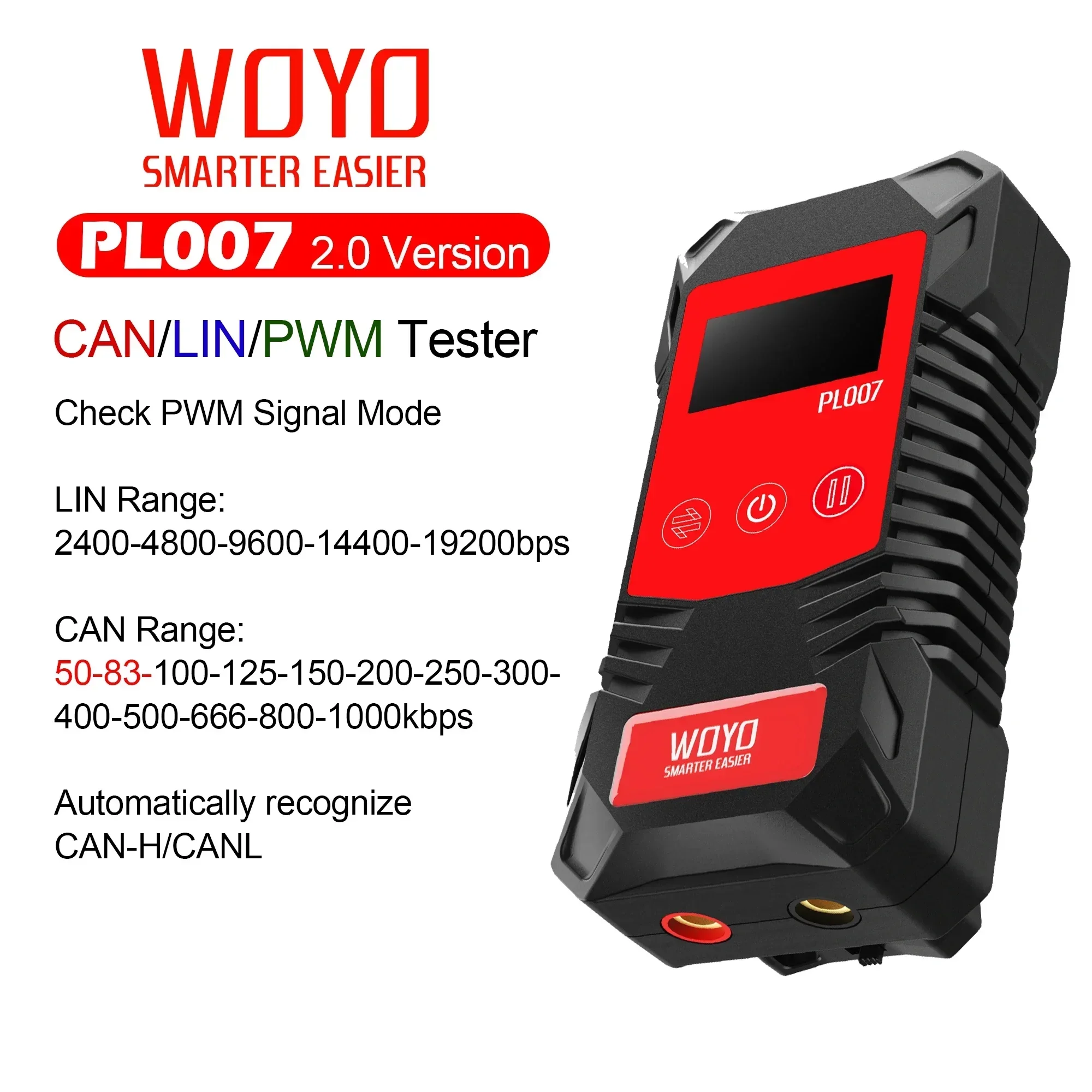 新品WOYO PL007 CAN LIN测试仪波特率分析仪新增测试PWM信号功能-阿里巴巴