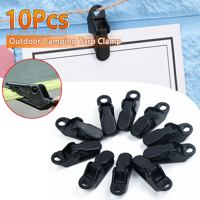 10pcs-Outdoor-Camping-Tent-Tarp-Tarpaulin-Clips-Fixed-Jaw-Clamp ...