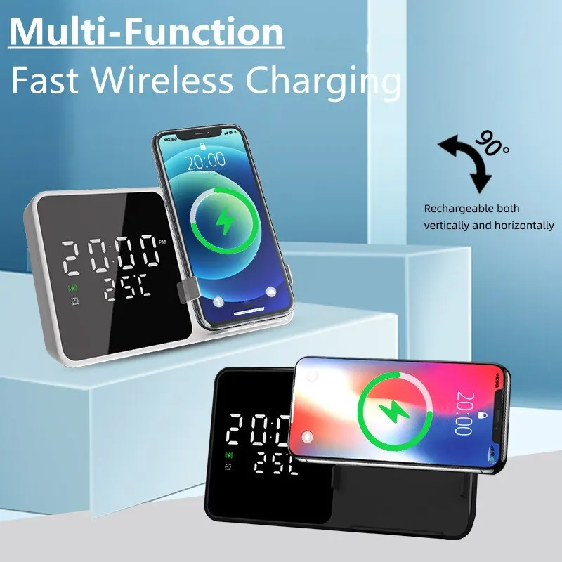 Multifunction-Wireless-Charger-Stand-Alarm-Clock-LED-Digital ...