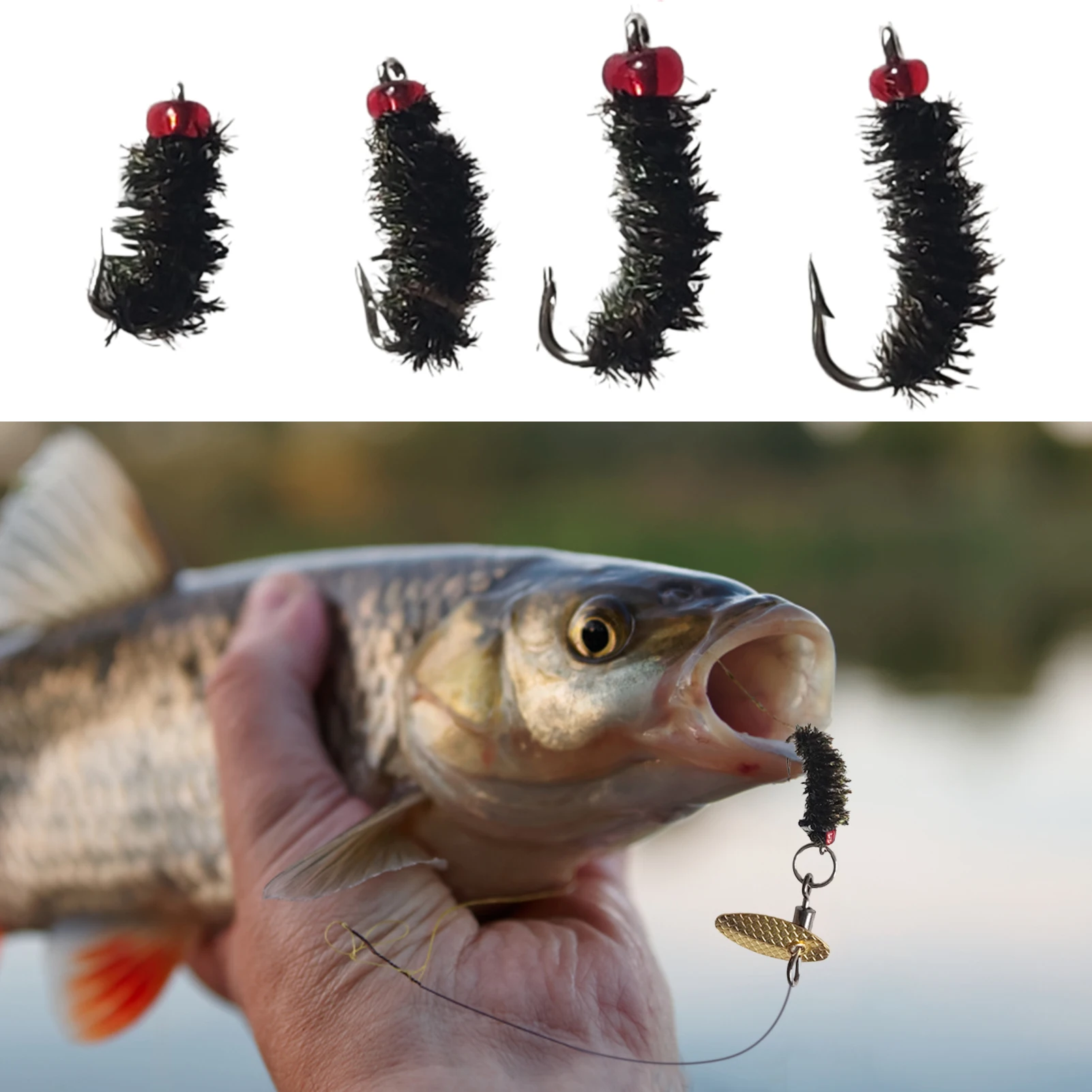 Piezas de plumas de pavo real para pesca con mosca, señuelos de trucha ...