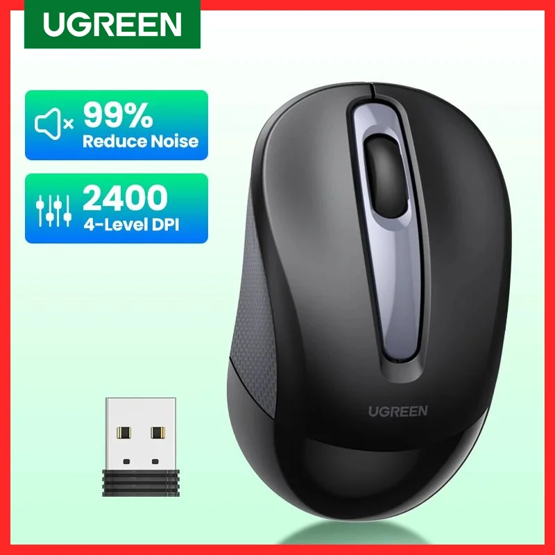 UGREEN-Mouse-Wireless-Ergonomic-Shape-Silent-Click-2400-DPI-For-MacBook ...