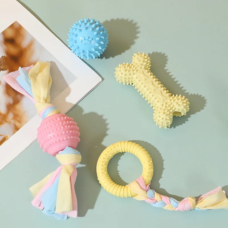 Pet-Dog-Toys-For-Small-Dog-Chews-TPR-Knot-Toys-Bite-Resistant-Molar ...