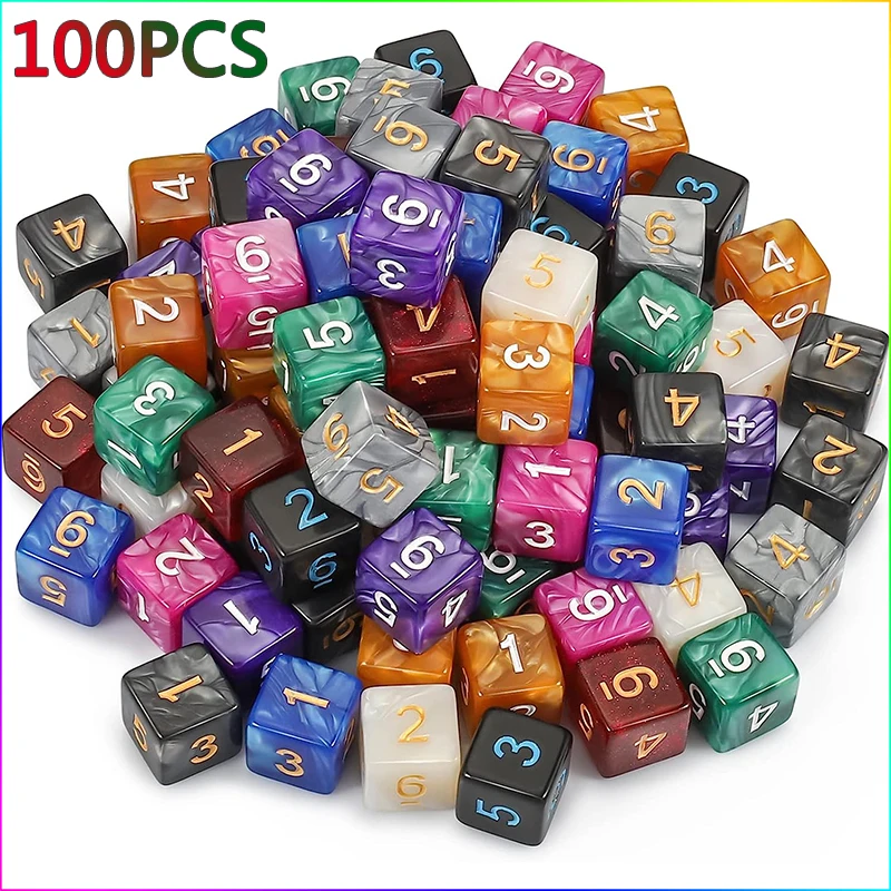 Jeu de dés multi-faces à 6 faces, 100/75/25/7 pièces, coin carré polyédrique de 16mm, pour ...