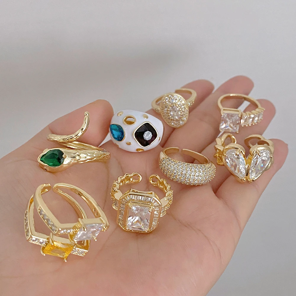 Flashbuy-Trendy-Chic-Chunky-Zircon-Square-Geometric-Open-Rings-For ...