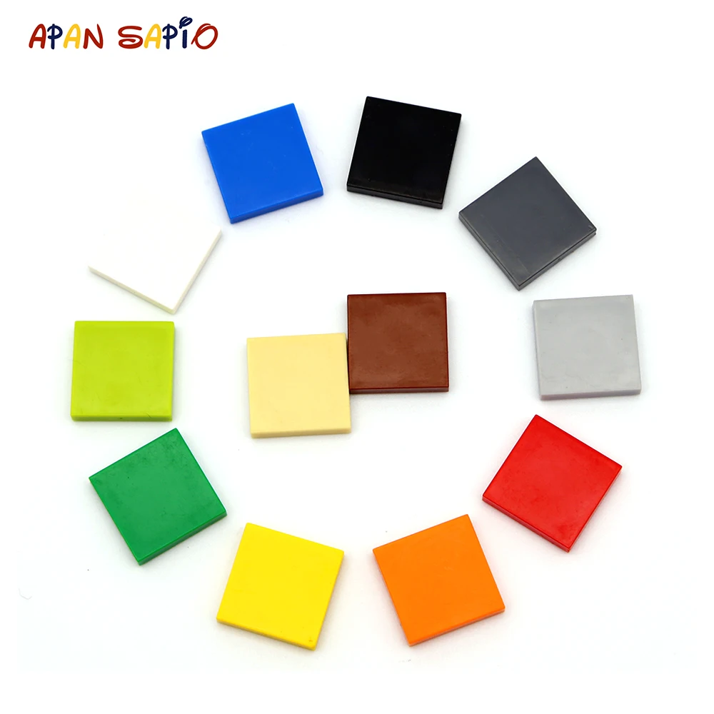 200pcs DIY Building Blocks Figure Bricks Ceramic Tile 2x2 Educational ...