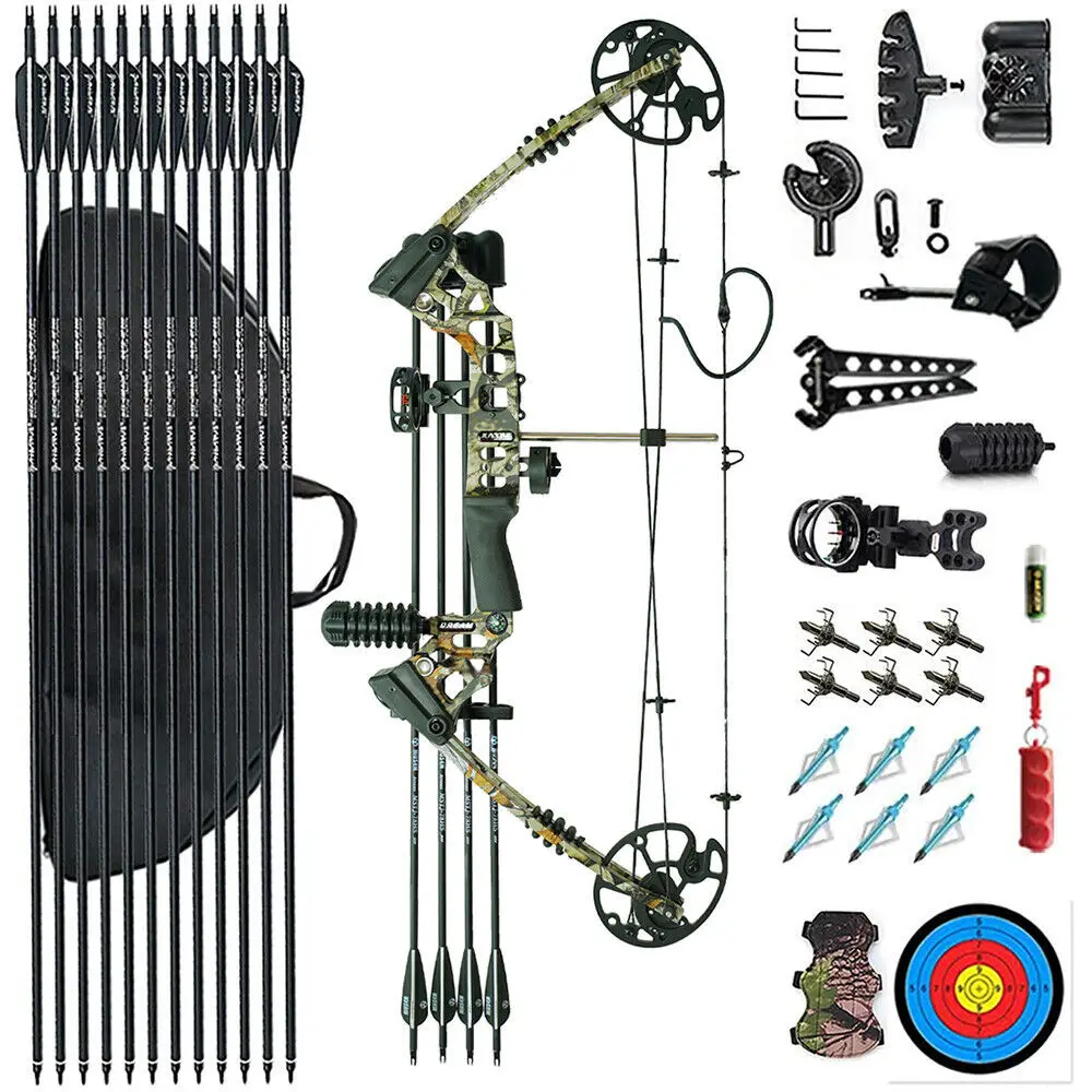 20-70 Lbs Compound Bow JUNXING M120 Set Adjustable Draw Weight with ...